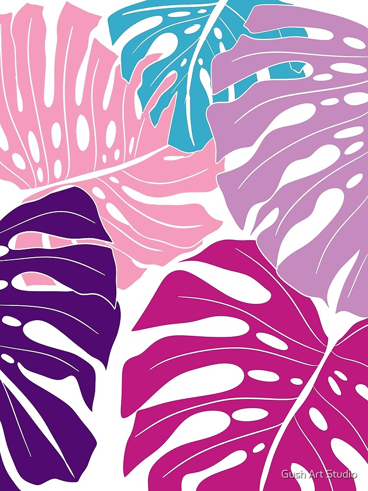 "Abstract Colorful Monstera Leaves" Poster for Sale by gusstvaraonica ...