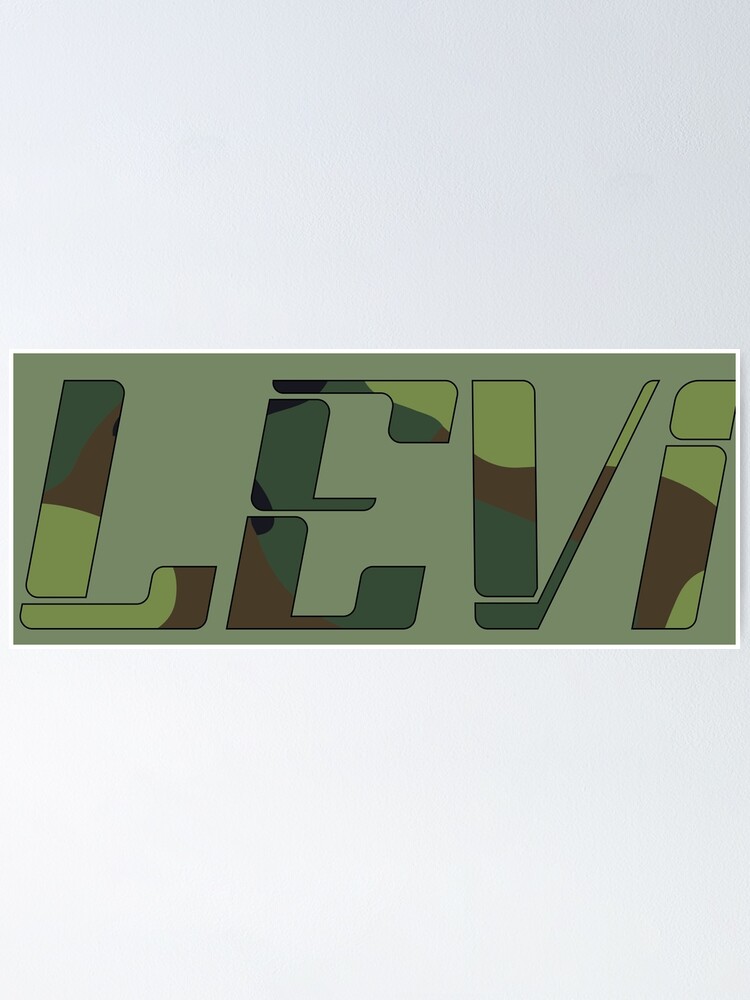 "LEVI Name III - My name is LEVI - typography name - Camo Vibe" Poster ...