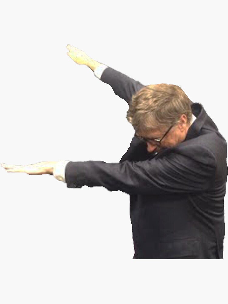 "bill gates dab" Sticker for Sale by Cheesy-Puffs | Redbubble