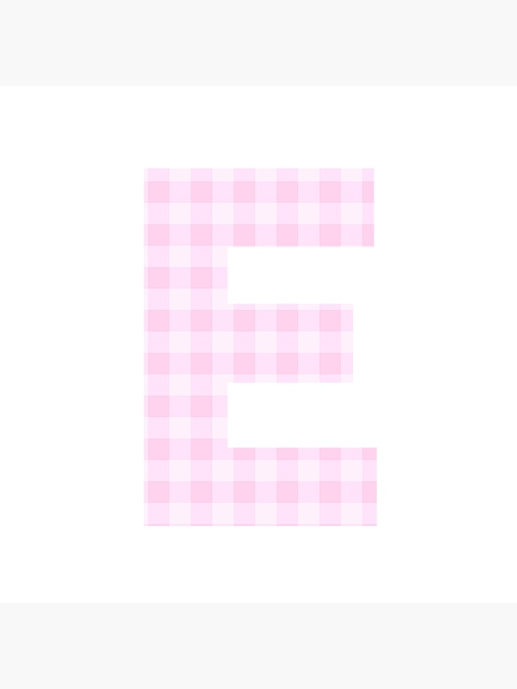 Póster «Letra rosa E en fondo de cuadros escoceses.» de BloomingDiaries ...
