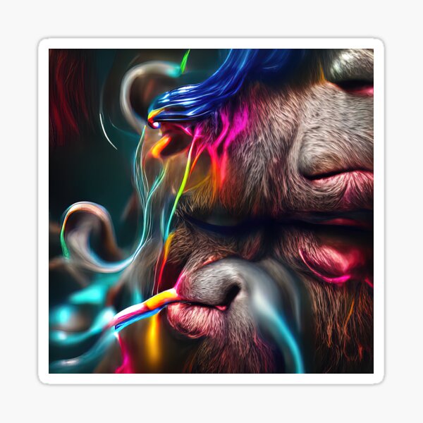 "Spectrum Metaverse Art A.I. Generated in vibrant colors 018" Sticker ...