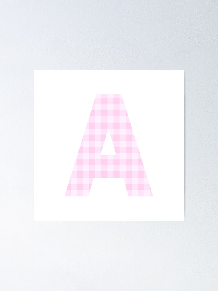 Póster «Letra rosa A en fondo de cuadros escoceses.» de BloomingDiaries ...