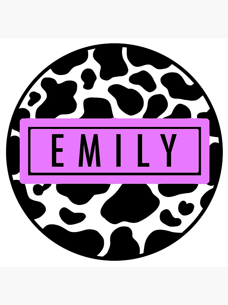 Póster «Diseño de círculo de estampado de vaca "Emily" de color púrpura ...