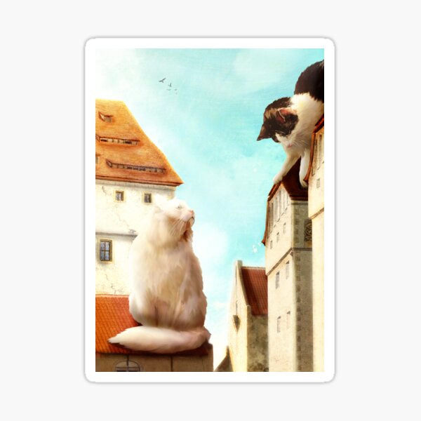 "Feline Neighbours" Sticker by DVerissimo | Redbubble