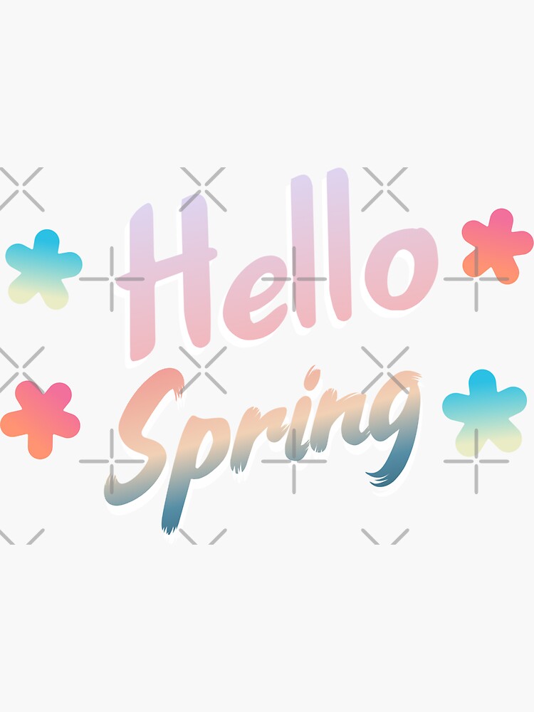 Hello Spring】Dark version" Sticker for Sale by wSmileFlowerw | Redbubble