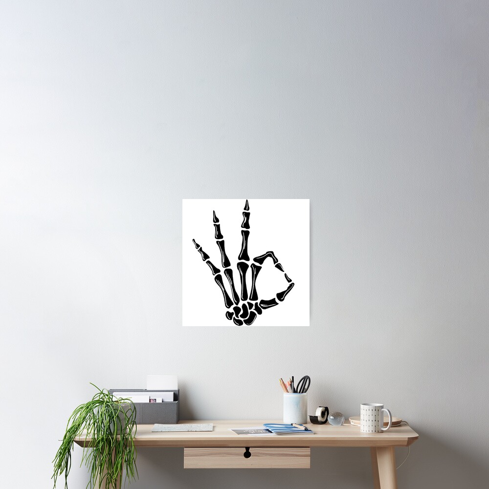 "Three Skeleton Hand Sign" Poster for Sale by btscapricorn | Redbubble