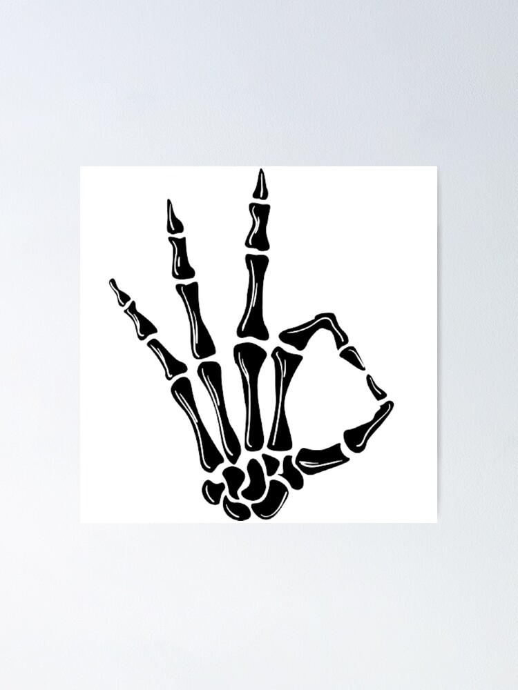 "Three Skeleton Hand Sign" Poster for Sale by btscapricorn | Redbubble