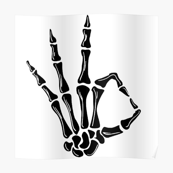 "Three Skeleton Hand Sign" Poster for Sale by btscapricorn | Redbubble