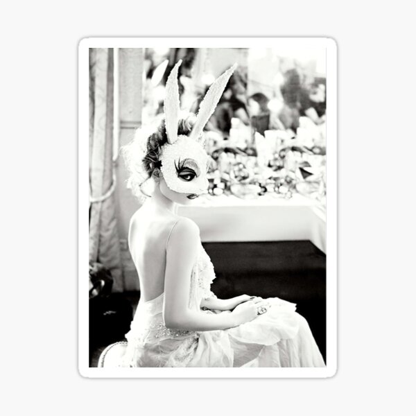 "White Bunny" Sticker by DuboAlix | Redbubble