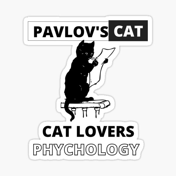 "Pavlov s cat - cat lovers phychology" Sticker by bob-design1 | Redbubble