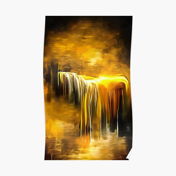 "Golden Waterfall 04 Gold and Black" Poster for Sale by mhfoto | Redbubble