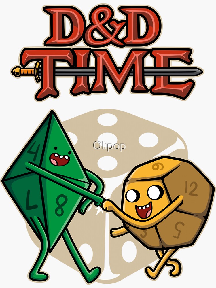 "DnD Time v2" Sticker by Olipop | Redbubble