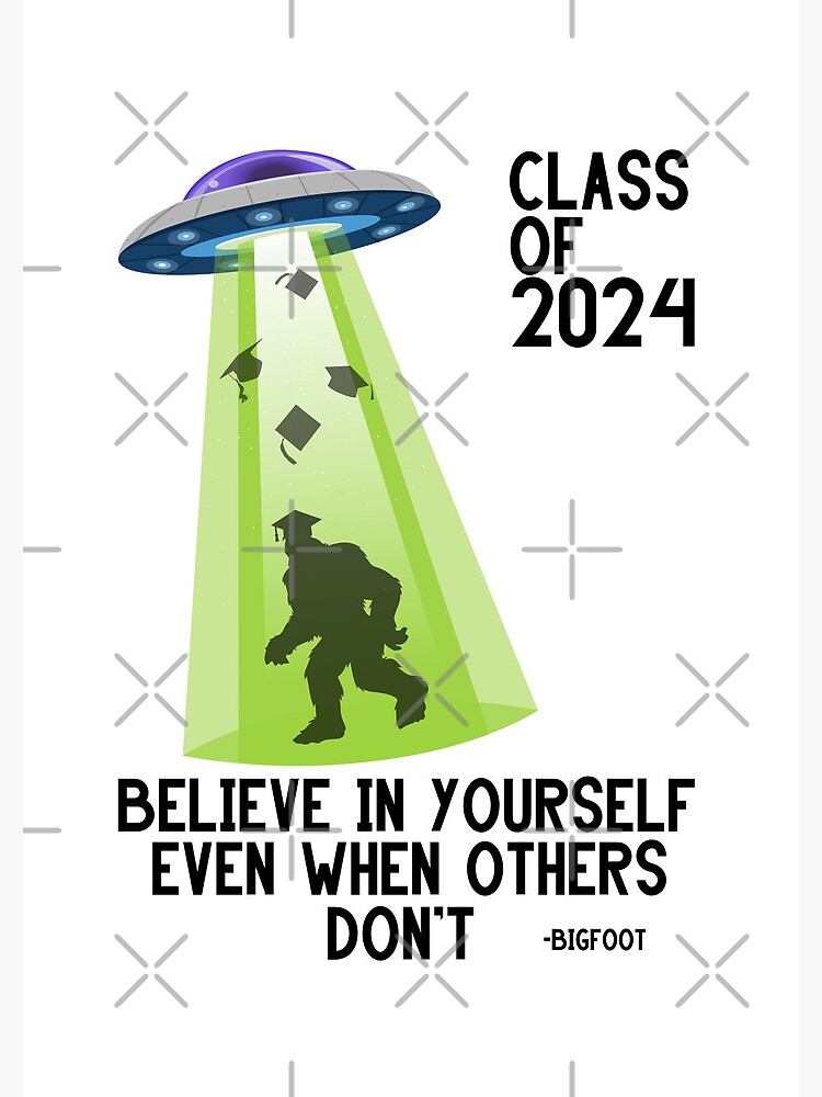 "Bigfoot Alien Abduction Graduation Senior 2024, Class of 2024" Spiral ...