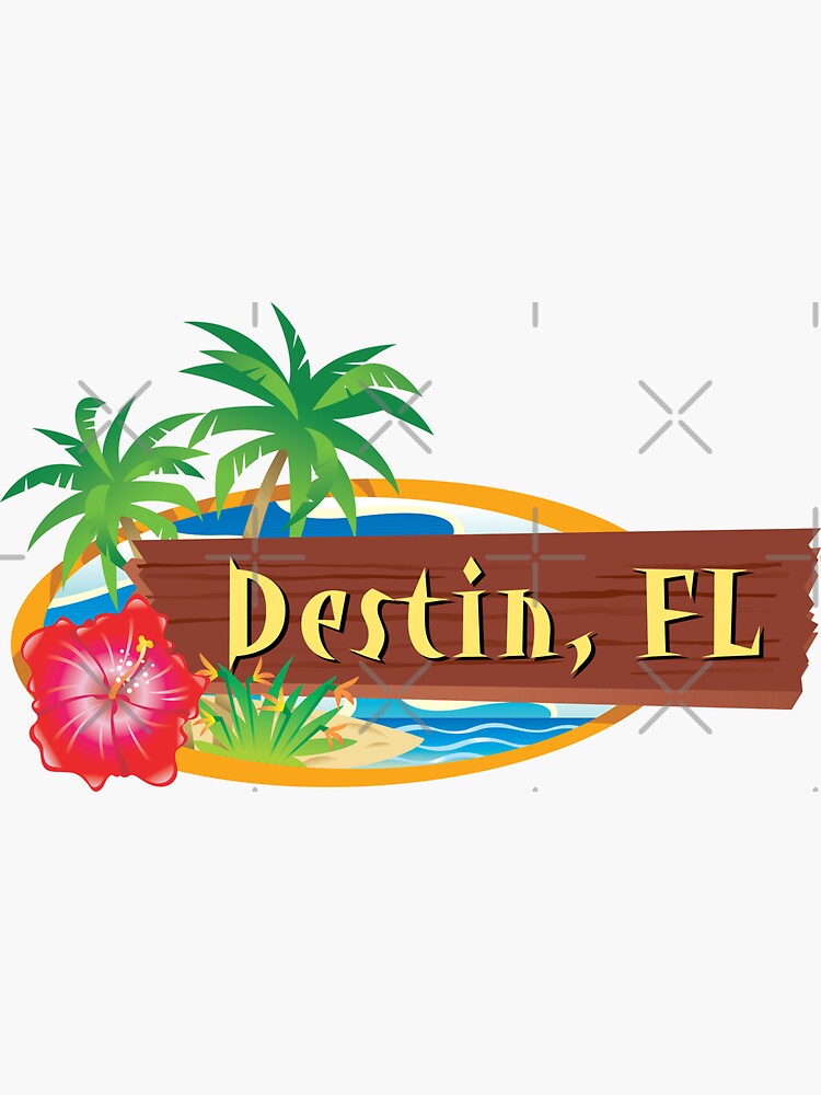 "Destin Florida Vintage Mid-Century Design" Sticker by Futurebeachbum ...