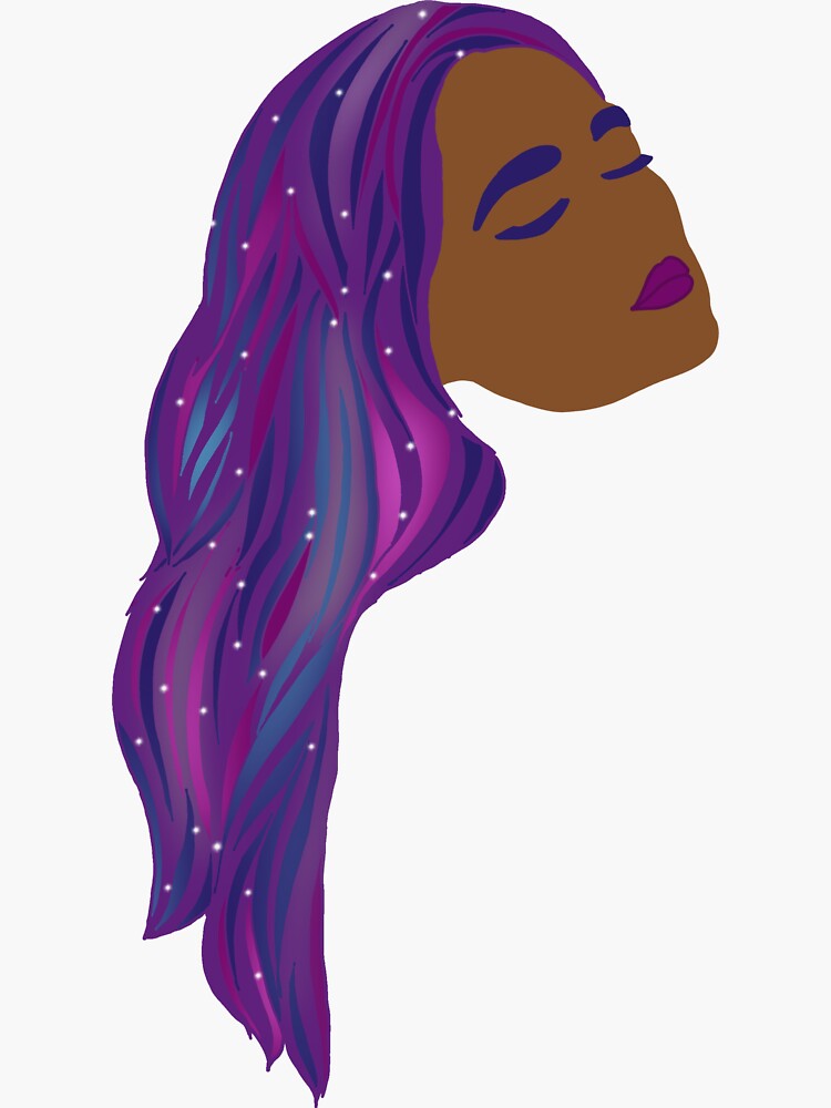 "Galaxy Girl" Sticker by TheFoxOrchid | Redbubble