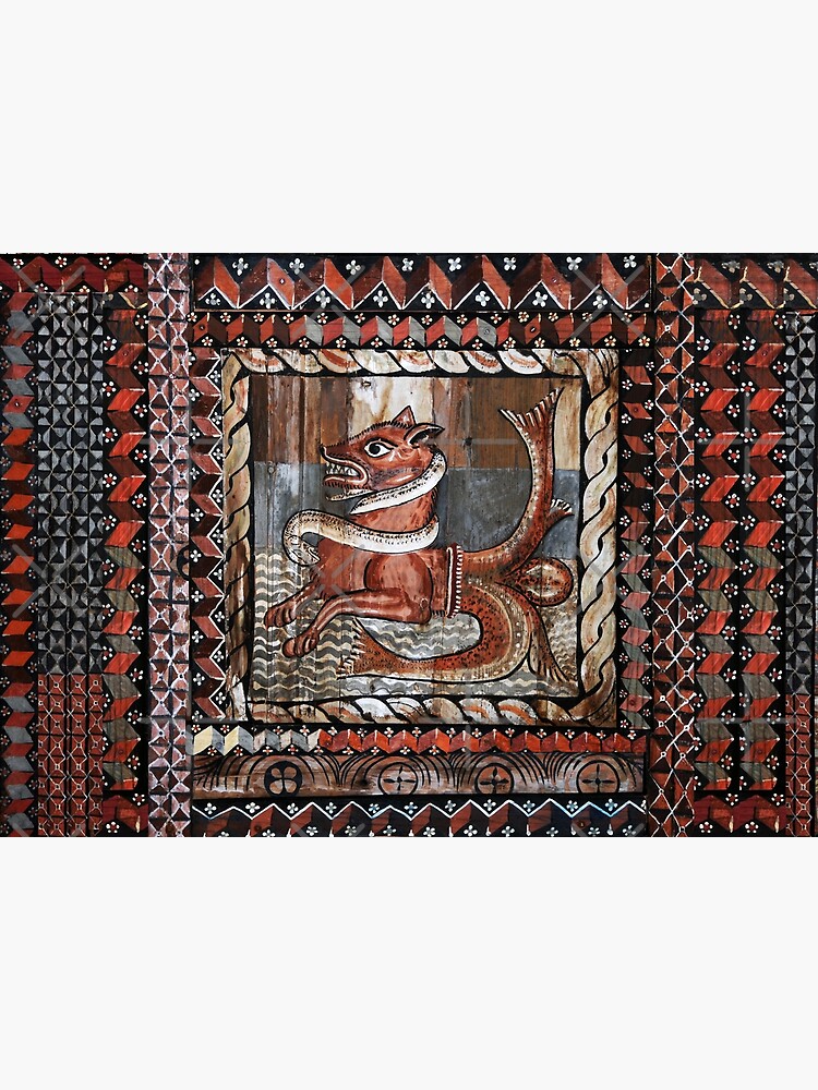 "MEDIEVAL BESTIARY ,SEA MONSTER AND SNAKE IN RED BROWN WHITE COLORS ...