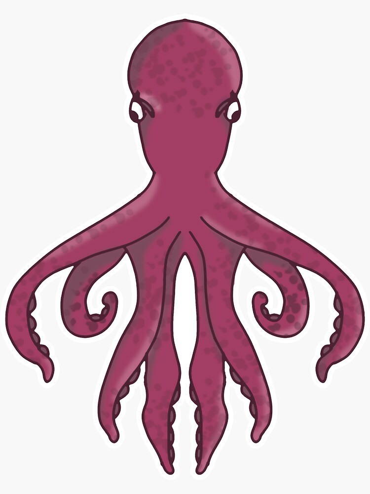 "Angry Octopus" Sticker by TheFoxOrchid | Redbubble