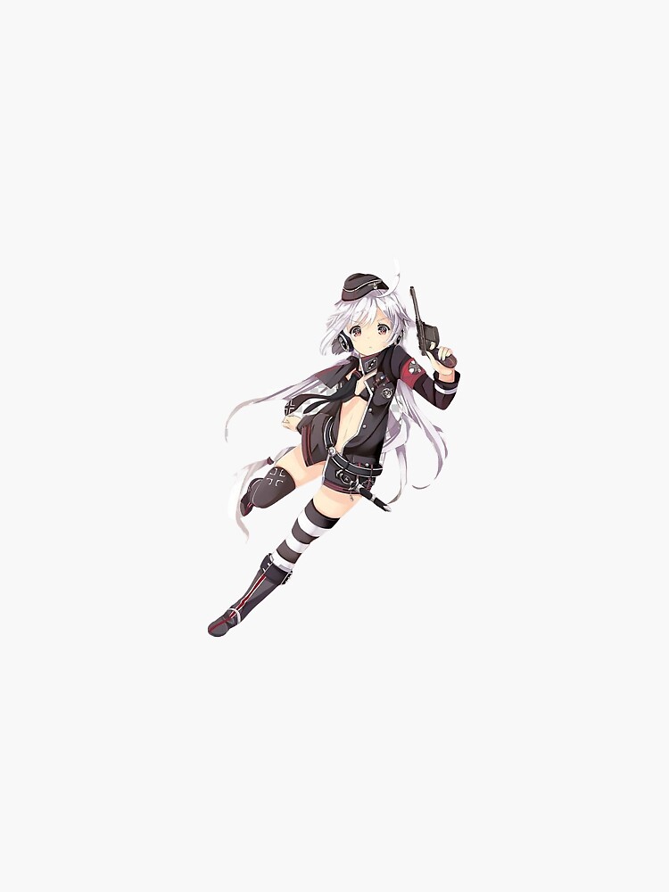 "Anime girl with gun" Sticker by Anonylove | Redbubble