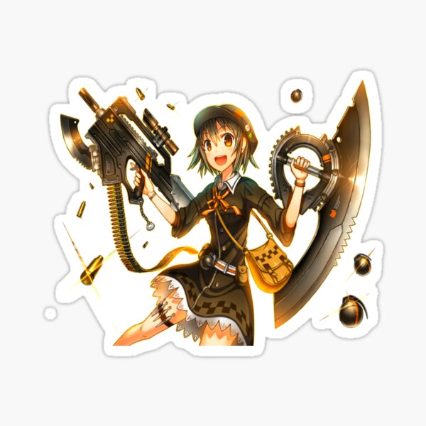 "Unisex - Anime girl with gun design cool" Sticker by Emilyshop9 ...