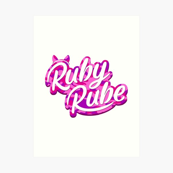 "Ruby Rube Merch Ruby Rube Camo Logo" Art Print for Sale by HindoShop ...