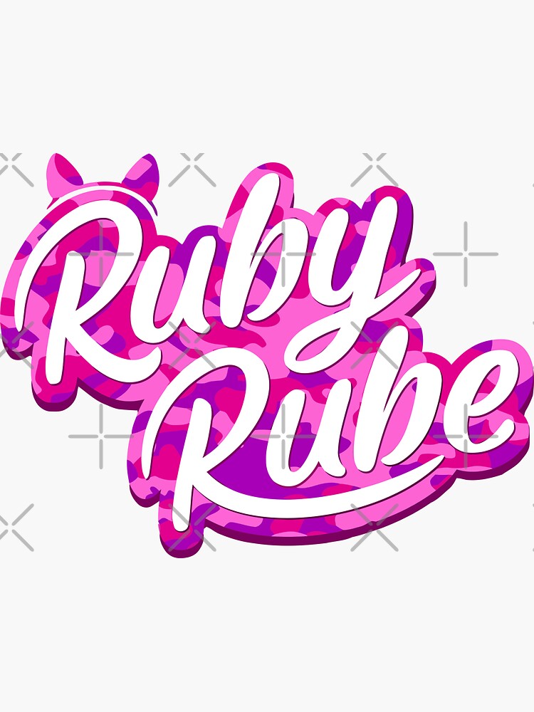 "Ruby Rube Merch Ruby Rube Camo Logo" Sticker for Sale by HindoShop ...