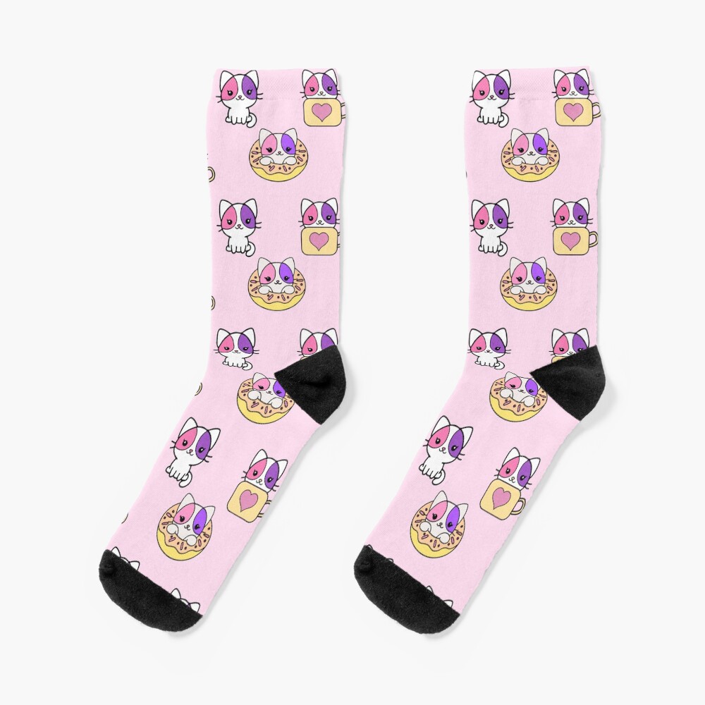 "Aphmau Donut Cat Pin" Socks by MysteryFactory | Redbubble