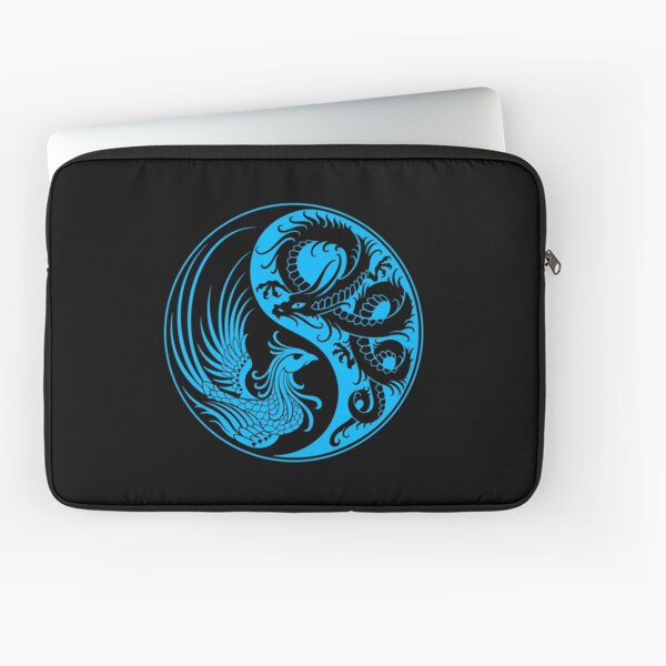 "Blue and Black Dragon Phoenix Yin Yang" Laptop Sleeve for Sale by ...