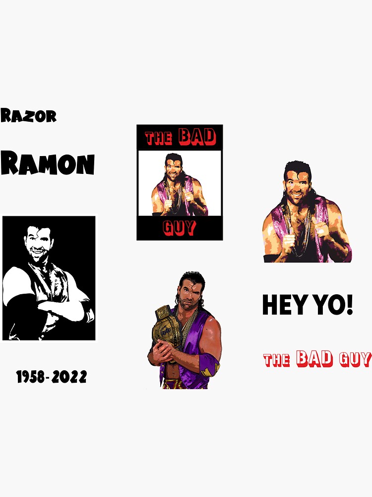 "Set of Razor Ramon, The bad guy, HEY YO" Sticker by wrapa04 | Redbubble
