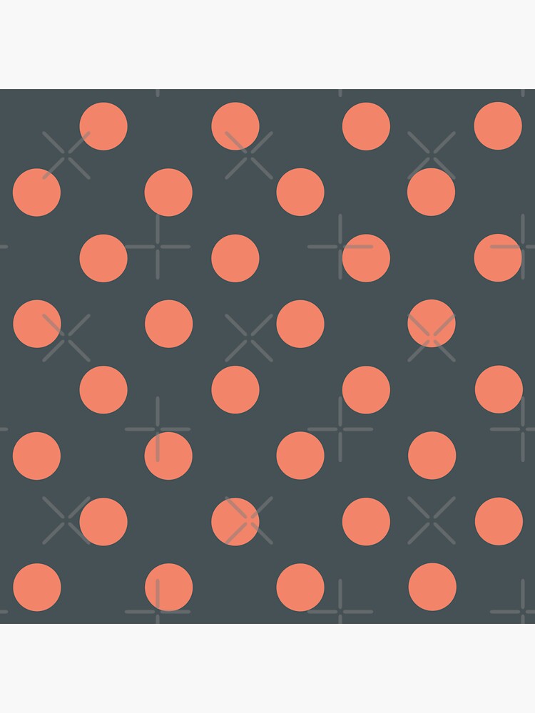 "Coral and Grey Polka Dot" Sticker for Sale by koovox | Redbubble