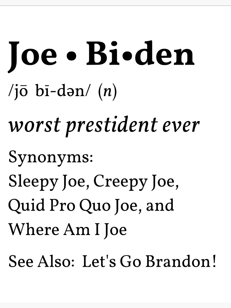 "Joe Biden Definition (light)" Sticker by SwtSthnAudacity | Redbubble