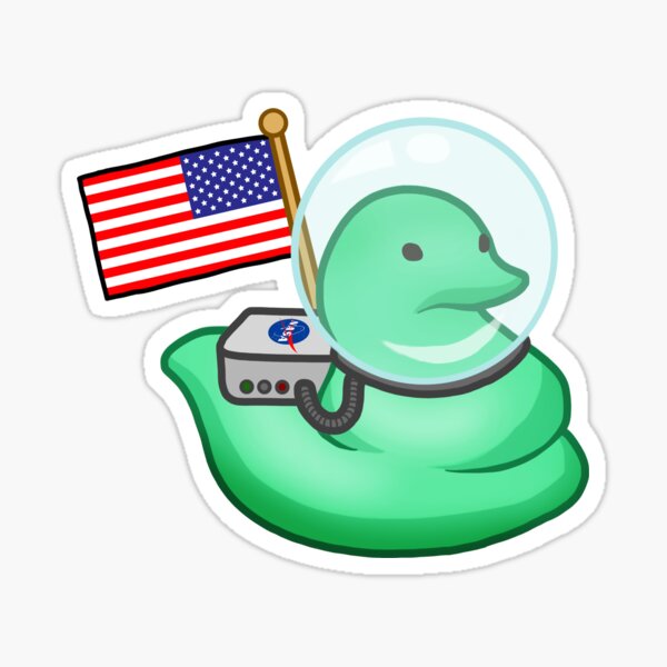 "Space Race Peeps - Green Marshmallow Peep Chick w/ USA Flag" Sticker ...