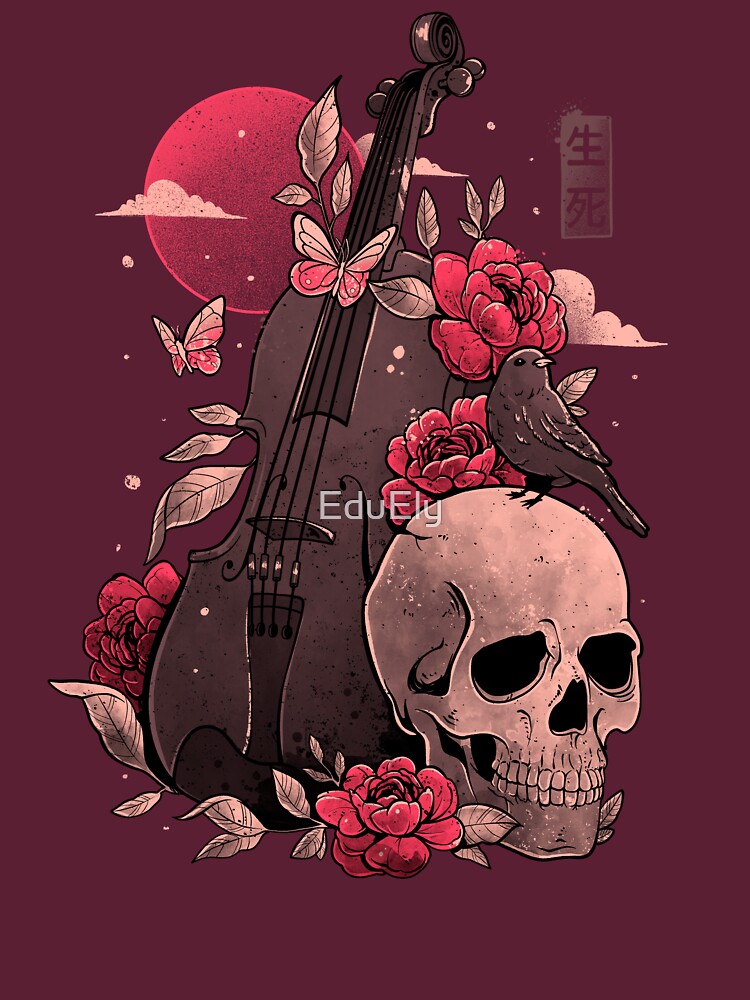 "Death and Music - Cello Skull Evil Gift " Essential T-Shirt for Sale ...