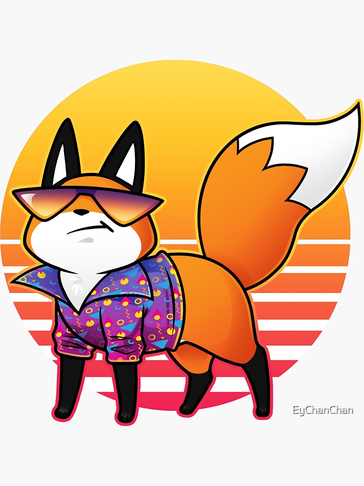 "Vaporwave Rad Fox" Sticker for Sale by EyChanChan | Redbubble