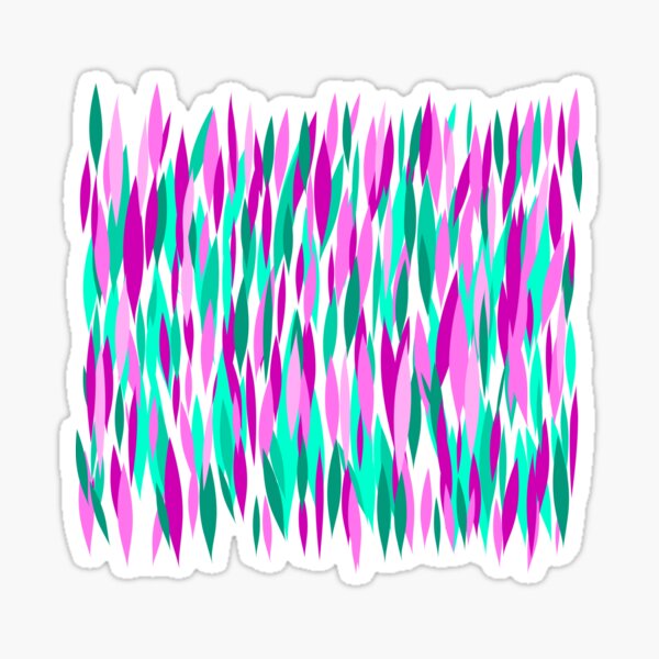 "Pink, Aqua, and Green Vertical Dashes Abstract Painting, made by ...