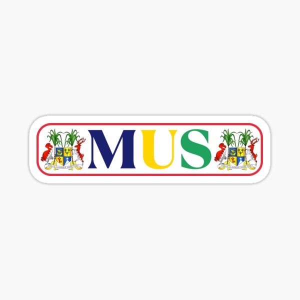 "MUS 3 Letter Code Mauritius" Sticker by FedSherDesign | Redbubble