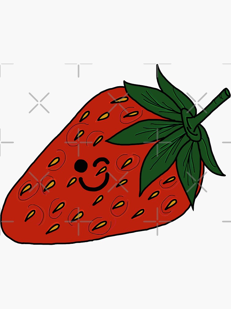 "Silly Strawberry" Sticker by AliciaLaurenArt | Redbubble