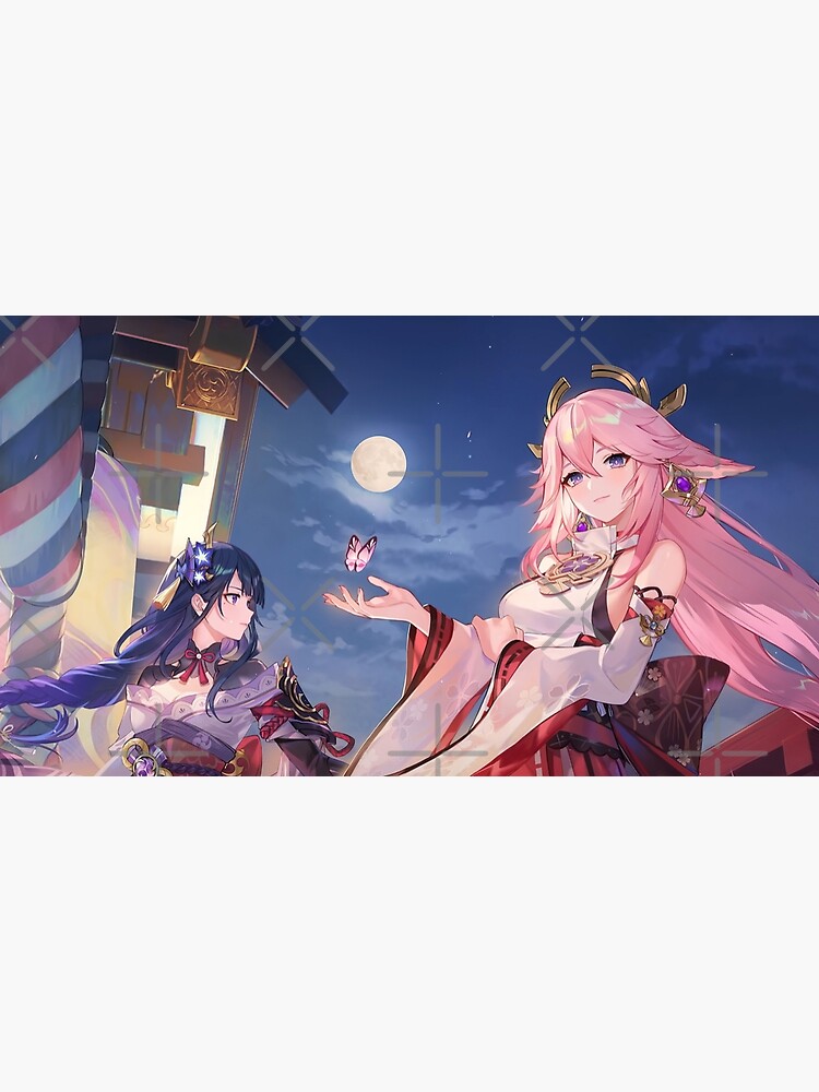 Yae Miko & Raiden Shogun (Baal) - Genshin Impact Premium Matte Vertical ...