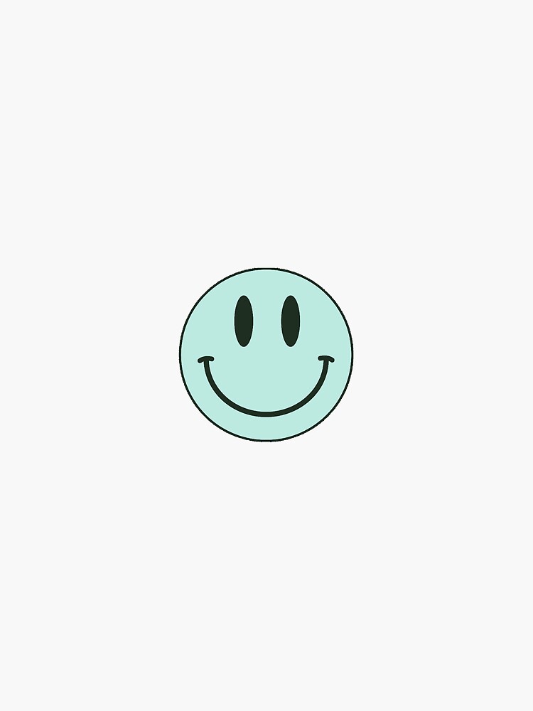 "teal smiley face" Sticker by EMXEdesigns | Redbubble