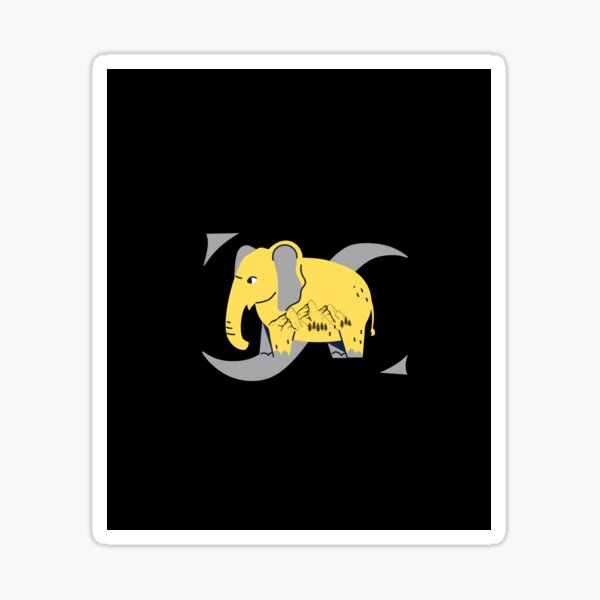"Cute yellow and gray elephant logo " Sticker by tessinova | Redbubble