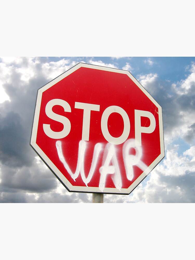 "STOP WAR!!" Sticker by Vuckola | Redbubble