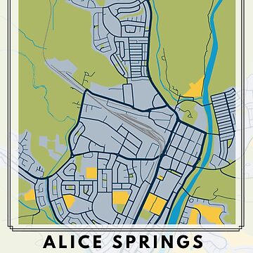 "Alice Springs Map" Sticker for Sale by PBSMondo | Redbubble