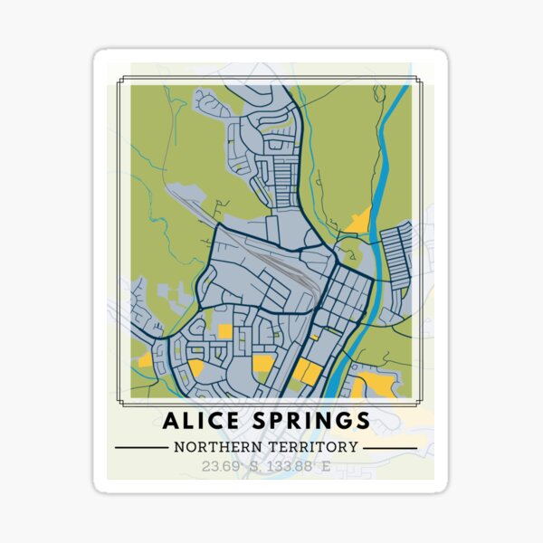 "Alice Springs Map" Sticker for Sale by PBSMondo | Redbubble