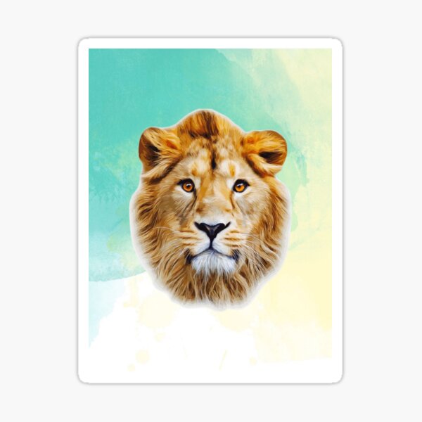 "The Summer Lion Face " Sticker for Sale by Hyper007 | Redbubble