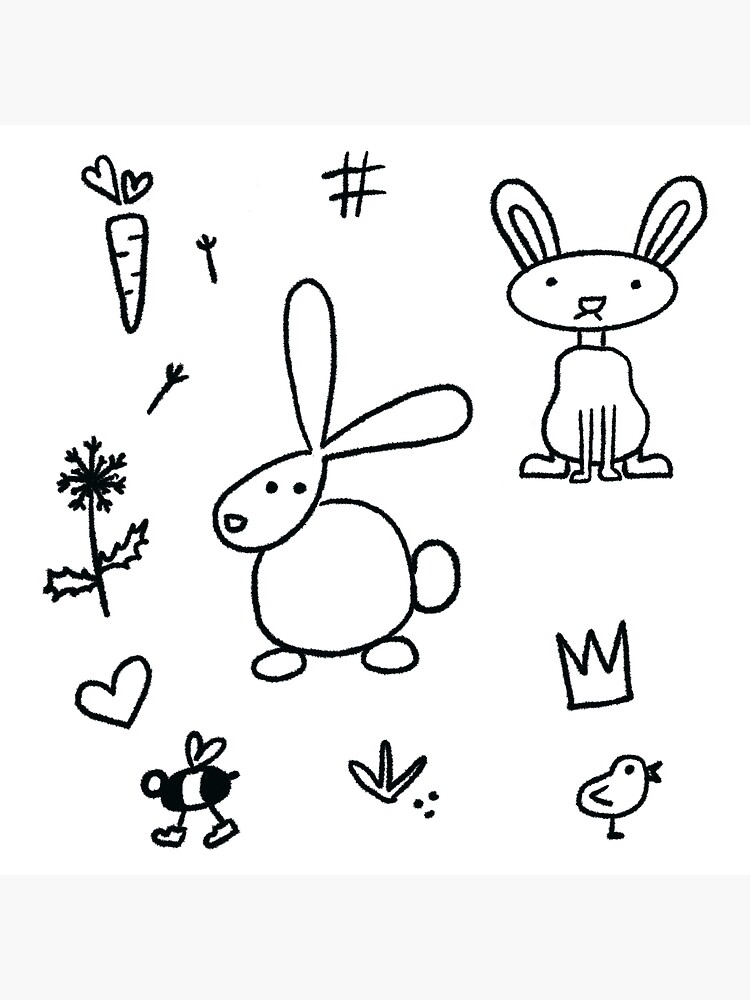 "Spring Bunny Doodles" Poster for Sale by jessicagoecke | Redbubble