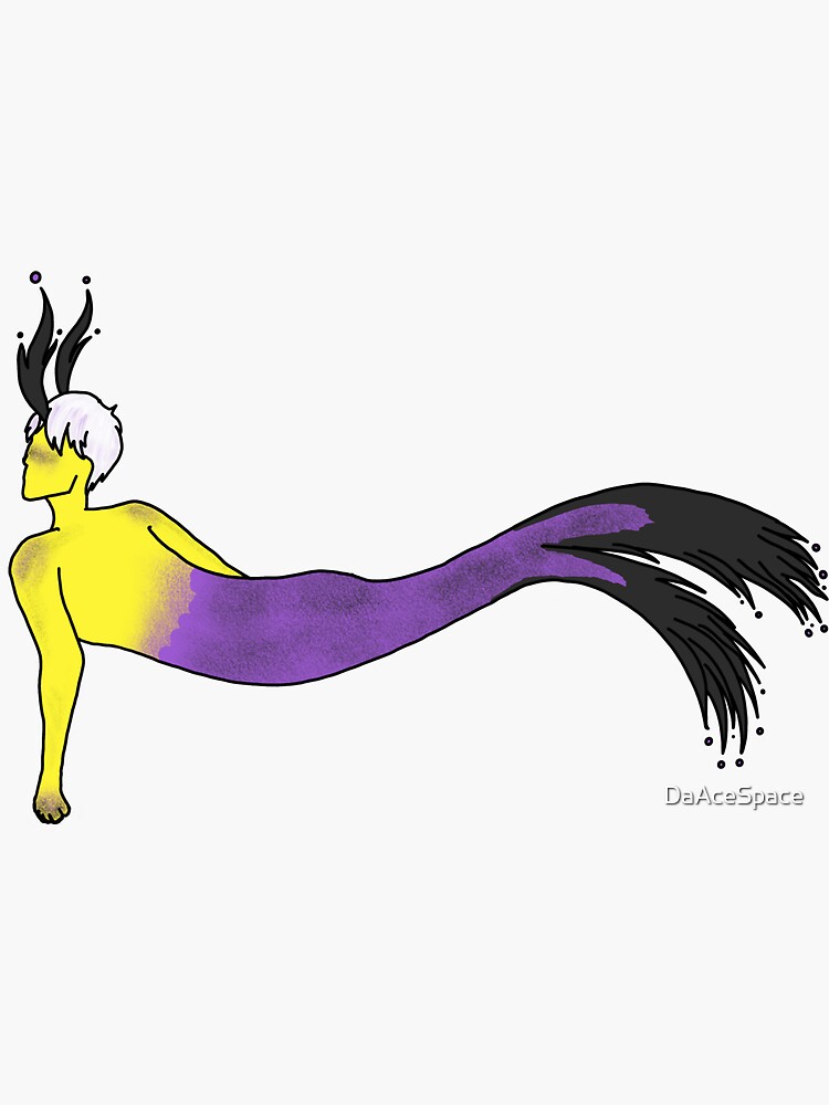 "Non-Binary Pride Space Mermaid" Sticker by DaAceSpace | Redbubble