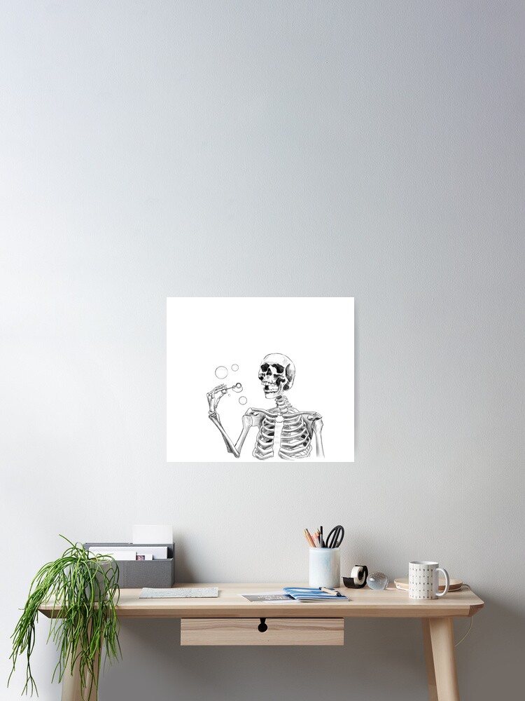 "Skeleton Blowing Bubbles" Poster for Sale by sinihour | Redbubble