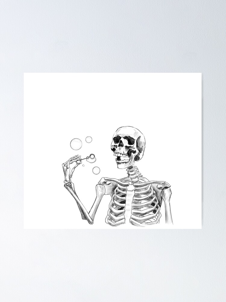 "Skeleton Blowing Bubbles" Poster for Sale by sinihour | Redbubble