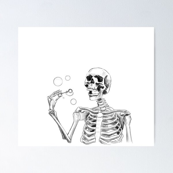 "Skeleton Blowing Bubbles" Poster for Sale by sinihour | Redbubble
