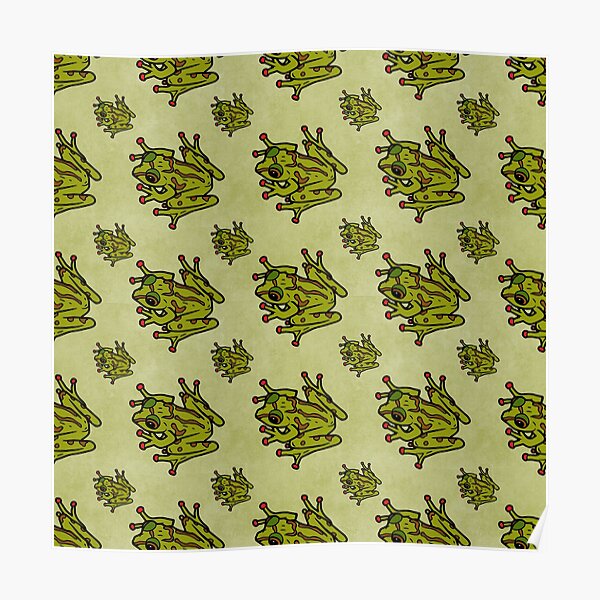 "Red Eyed Tree Frog Pattern" Poster for Sale by EdmondsLove | Redbubble
