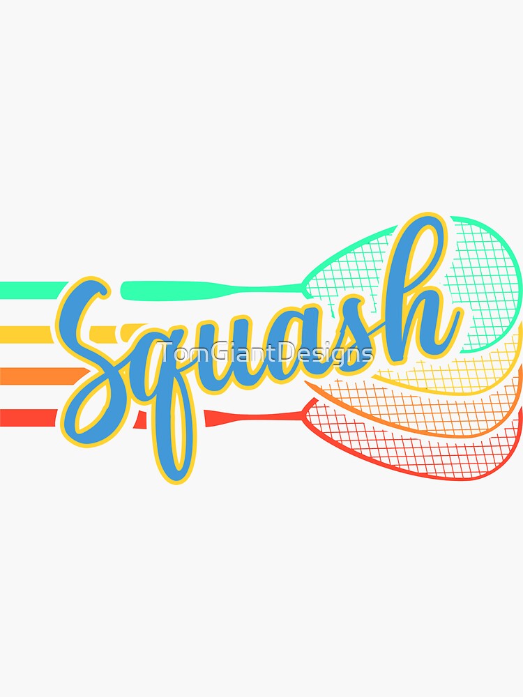 "Retro Squash Rackets Indoor Tennis Court Match Trainer Coach" Sticker ...